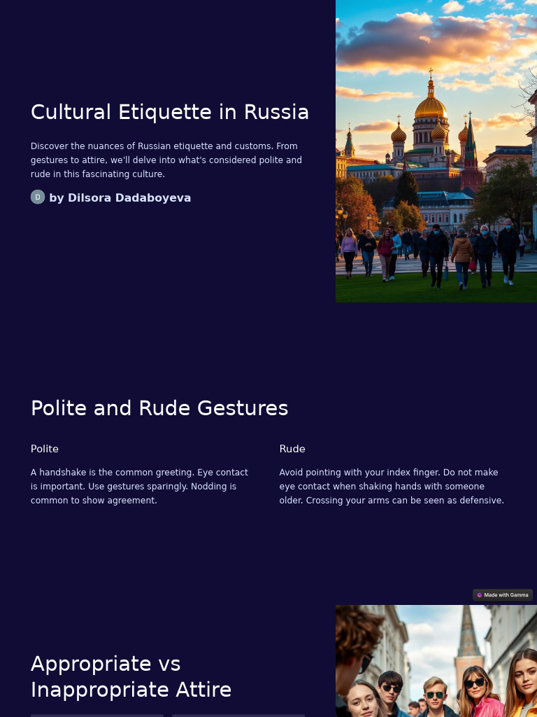 Cultural Etiquette in Russia | PDF