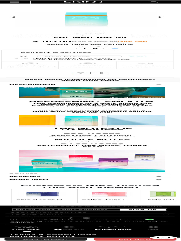 SKINN Tales Rio Eau de Parfum for Men 100 Ml Skinn | PDF | Home | Perfumery