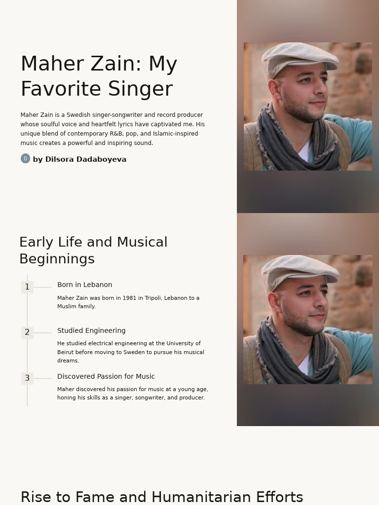 Maher Zain My Favorite Singer | PDF