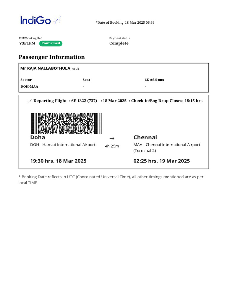 RAJA N Modify Itinerary | PDF