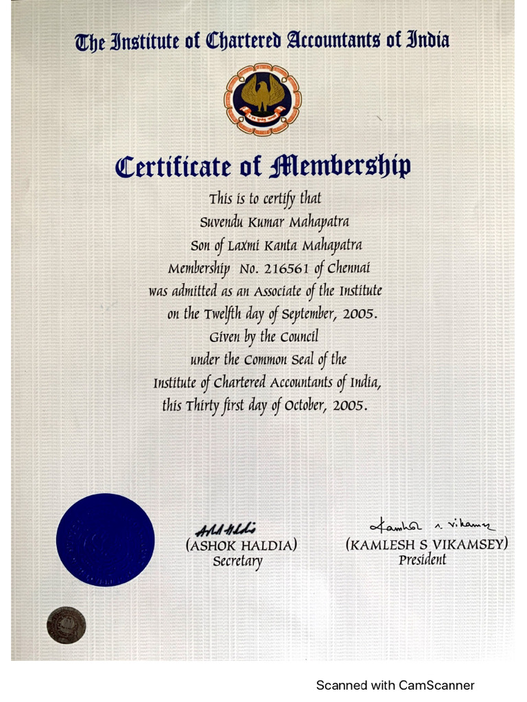CA Certificate | PDF