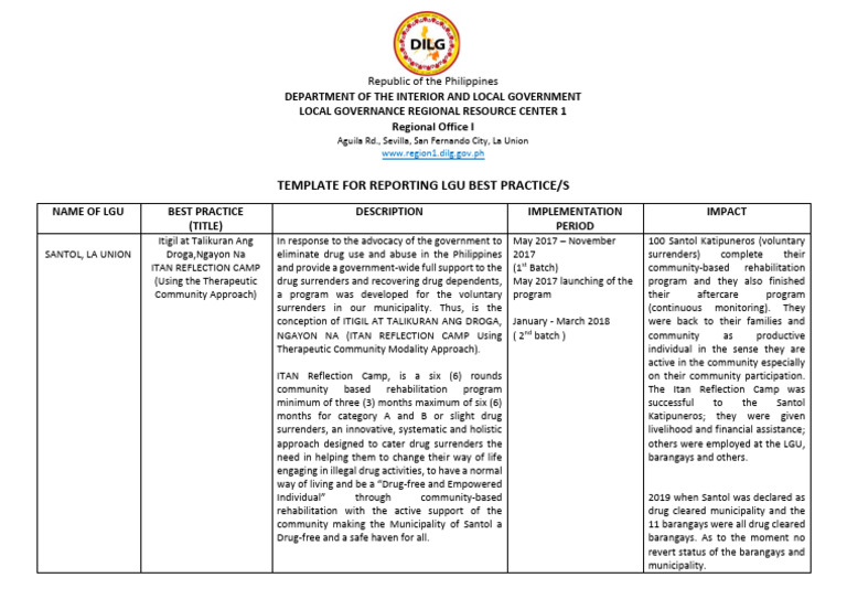 SANTOL - Best Practice - CBDRP | PDF