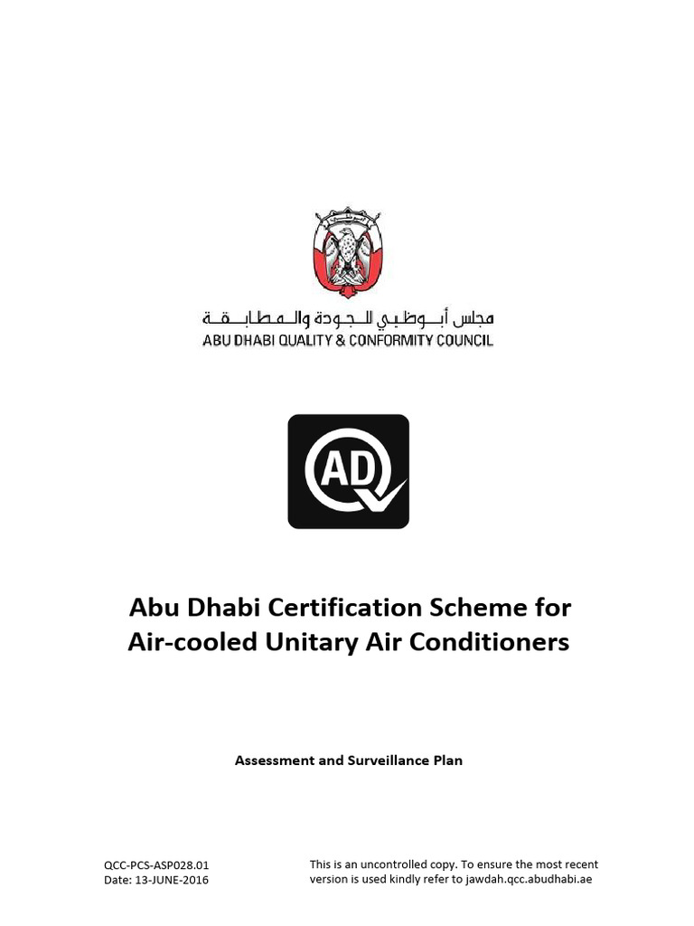 Abu Dhabi Air Conditioner Certification Guide | PDF | Air Conditioning ...