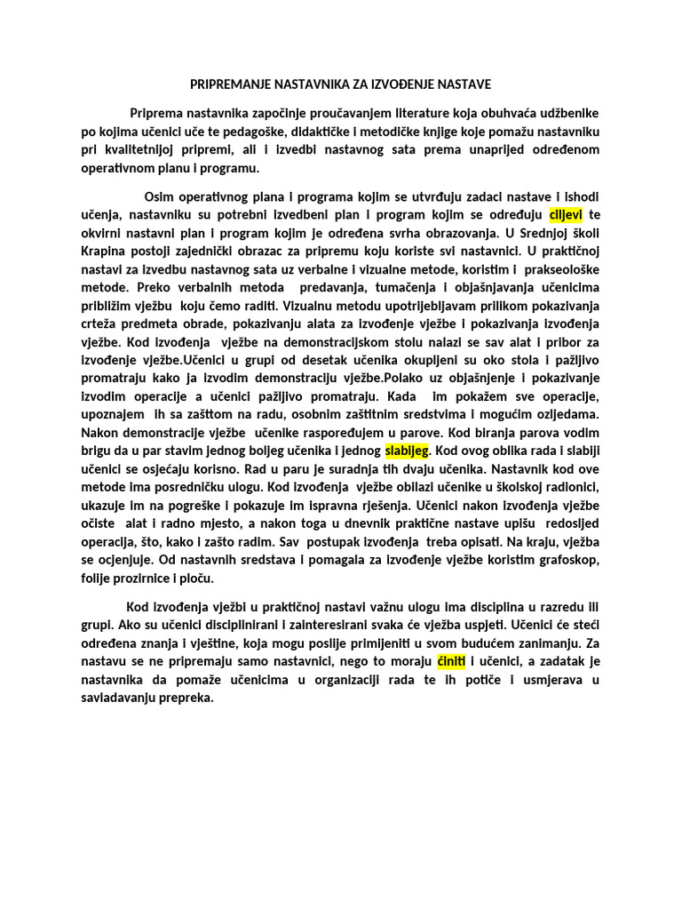 Primjer ESEJA Za STRUČNI ISPIT | PDF