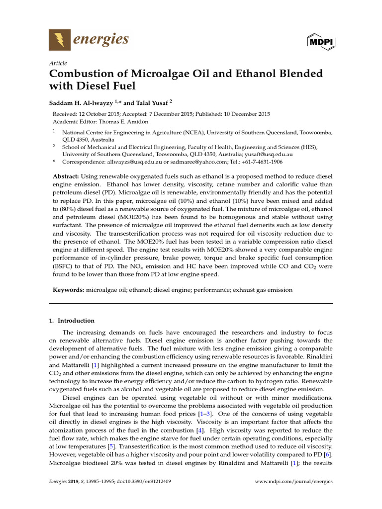 Microalgae_Oil_and_Ethanol_Blended_ | PDF | Diesel Fuel | Biodiesel