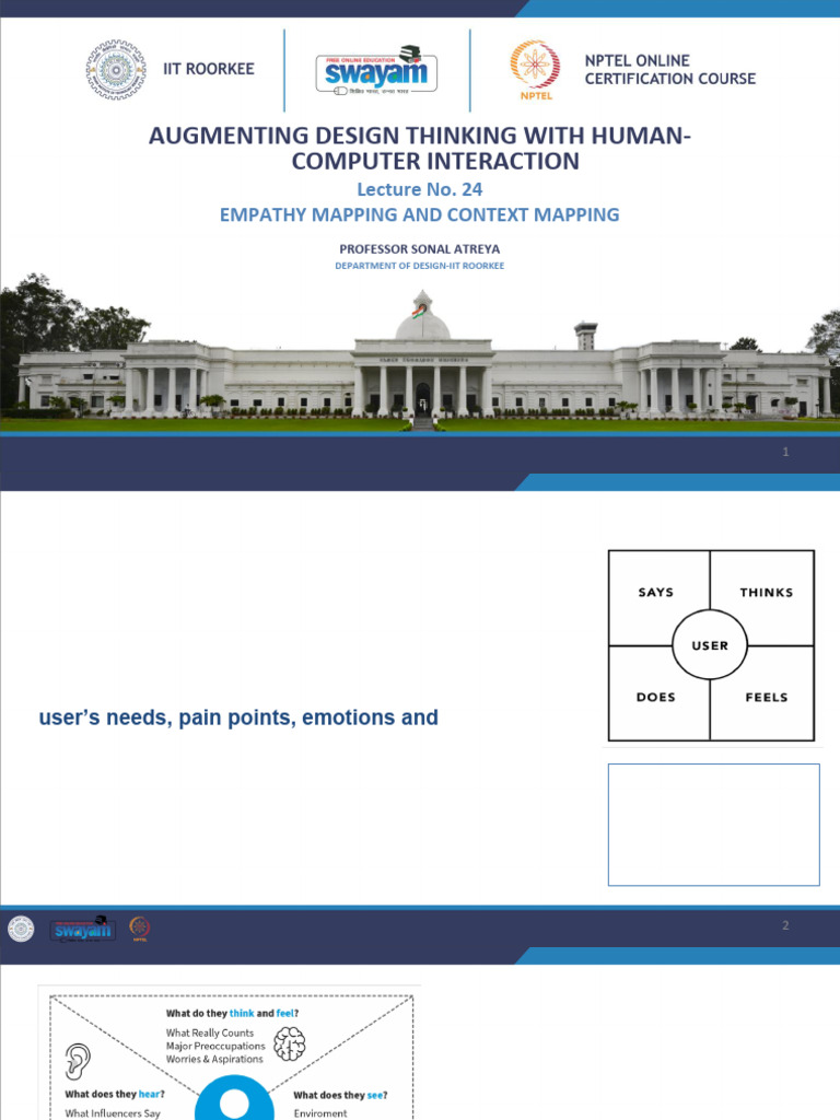 Lecture 24 - Empathy Mapping and Context Mapping | PDF | Empathy | Psychology