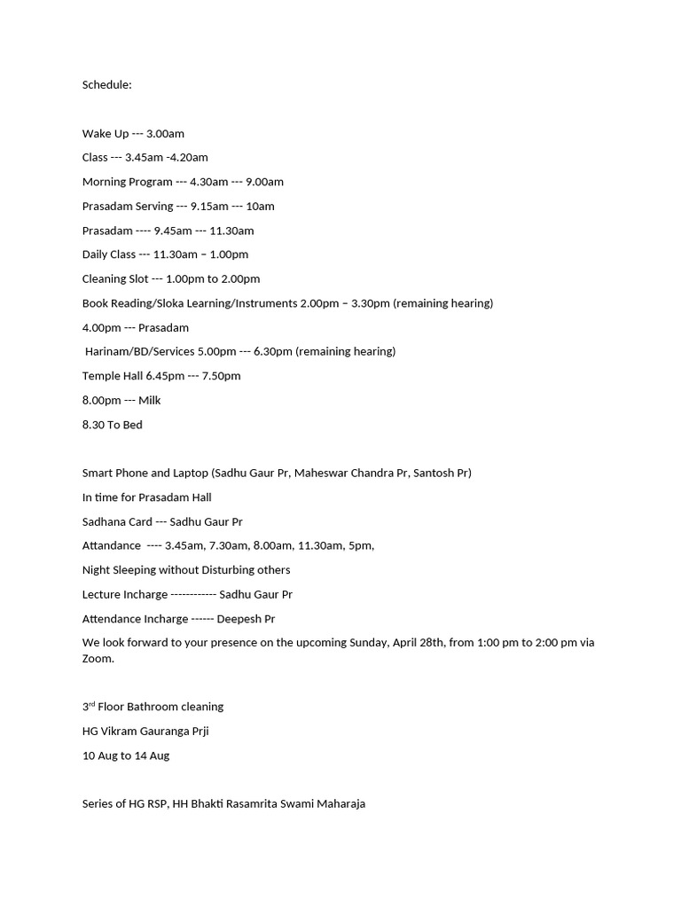 PDC 2024 Schedule | PDF
