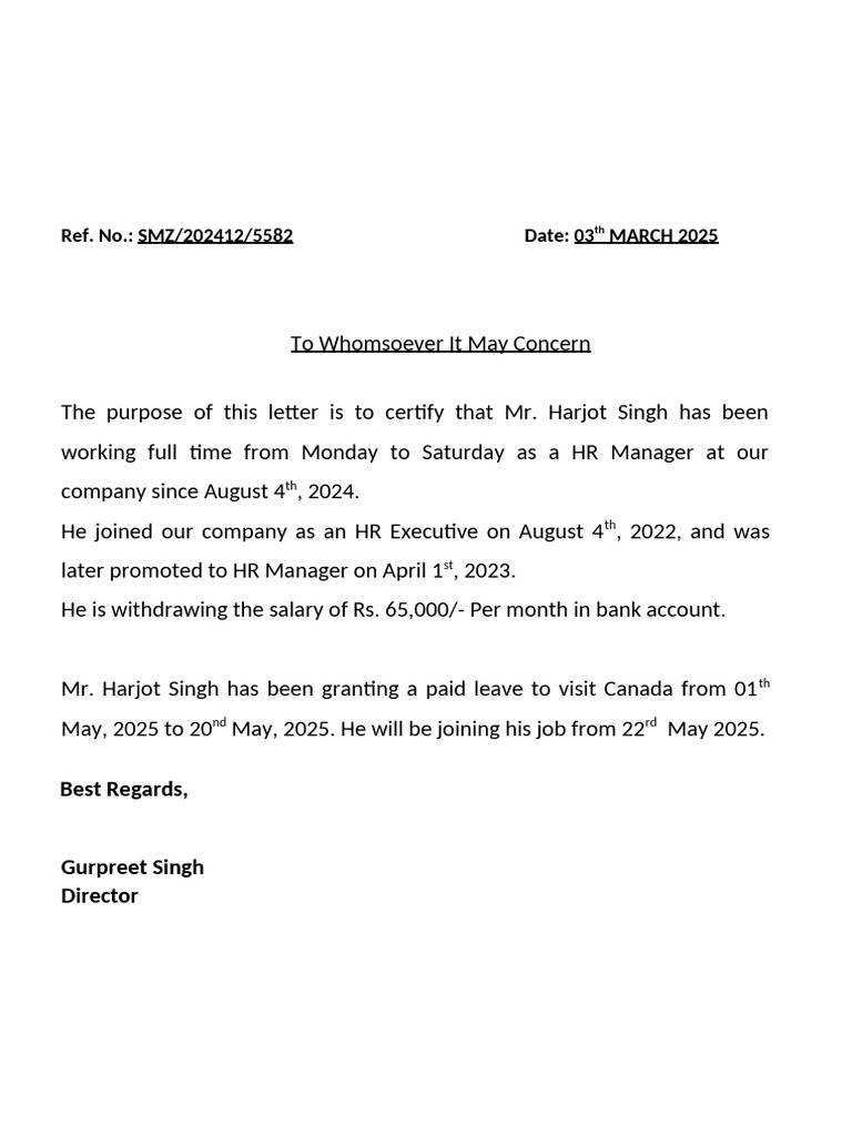 Exp Letter and Noc Poonam | PDF