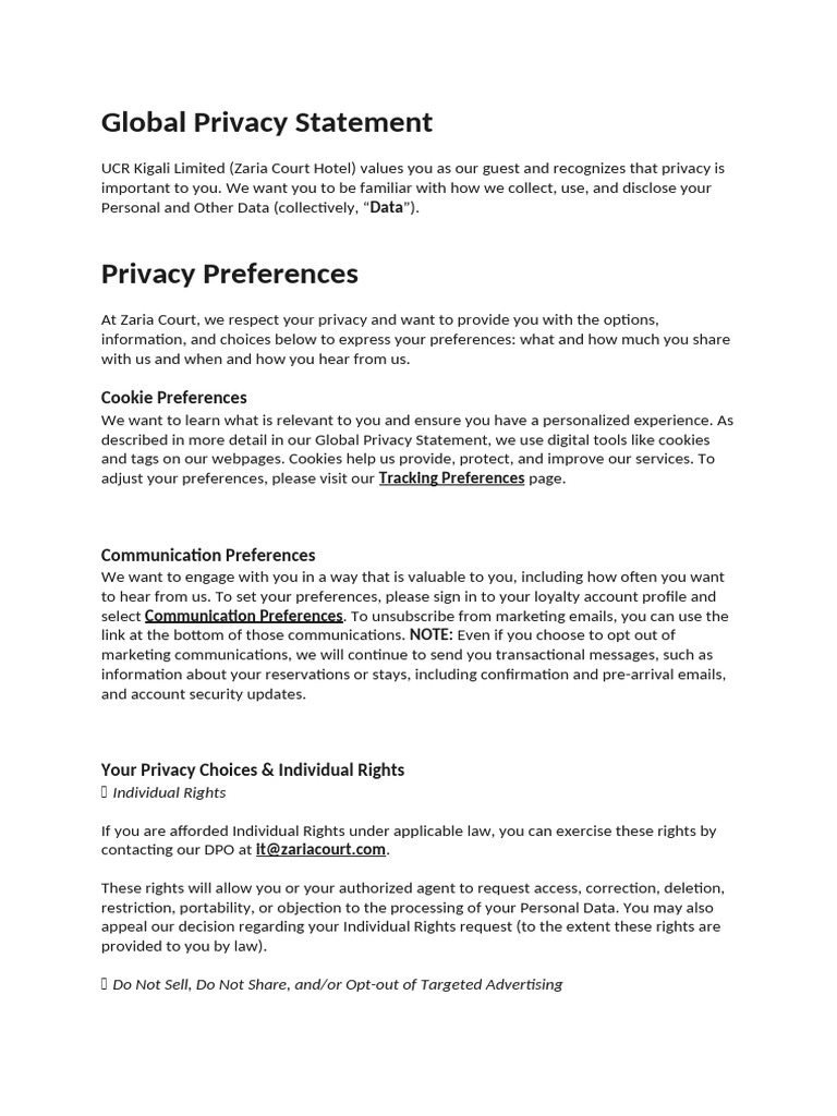 Global Privacy Statement | PDF | Mobile App | Http Cookie