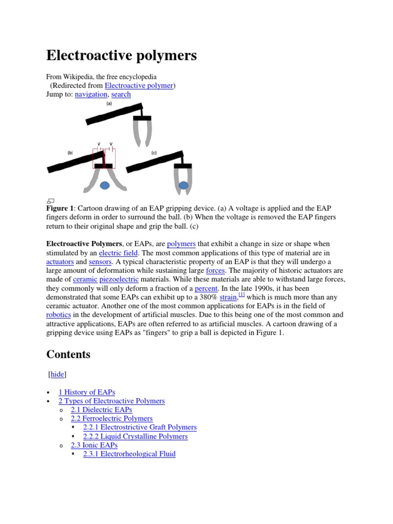Electroactive Polymers Wikipedia | Physical Chemistry | Building ...