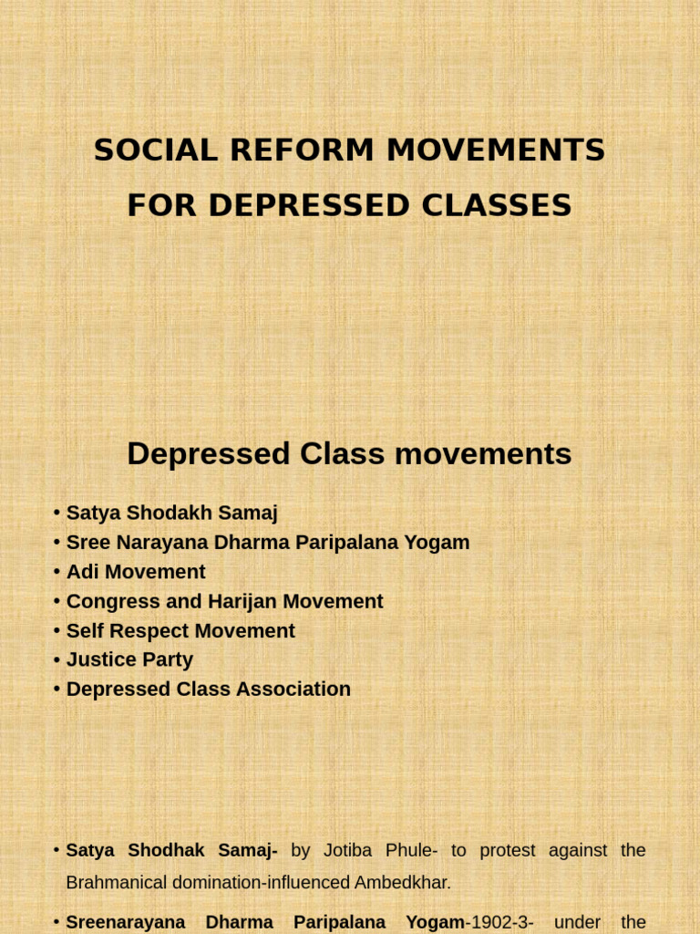 Depressed Class Movements | PDF