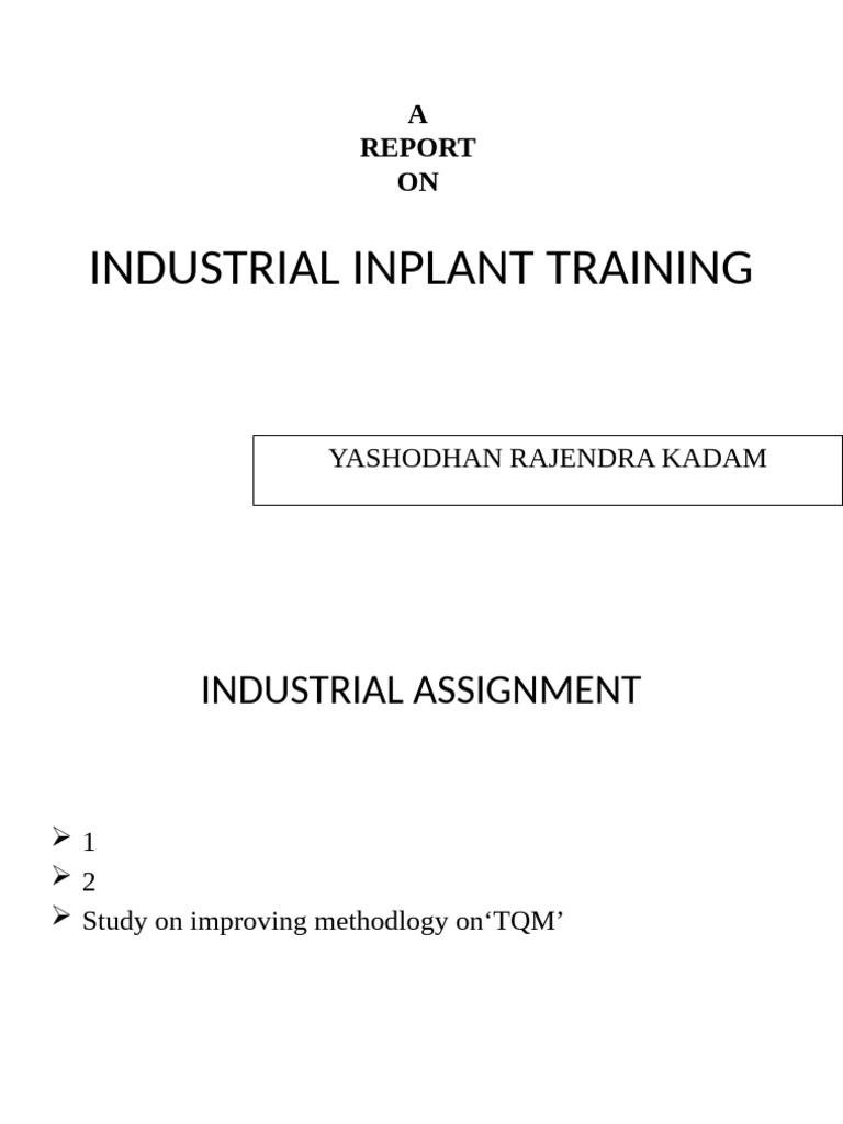 Industrial Assignment | PDF