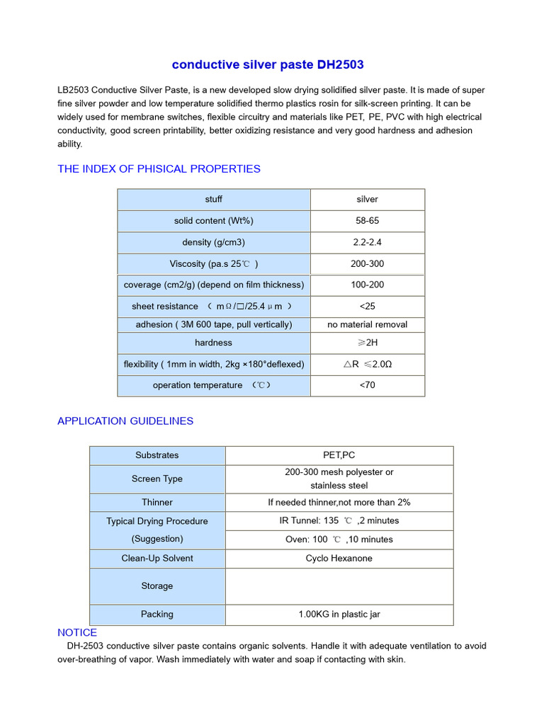 Conductive Silver Paste Ink | PDF
