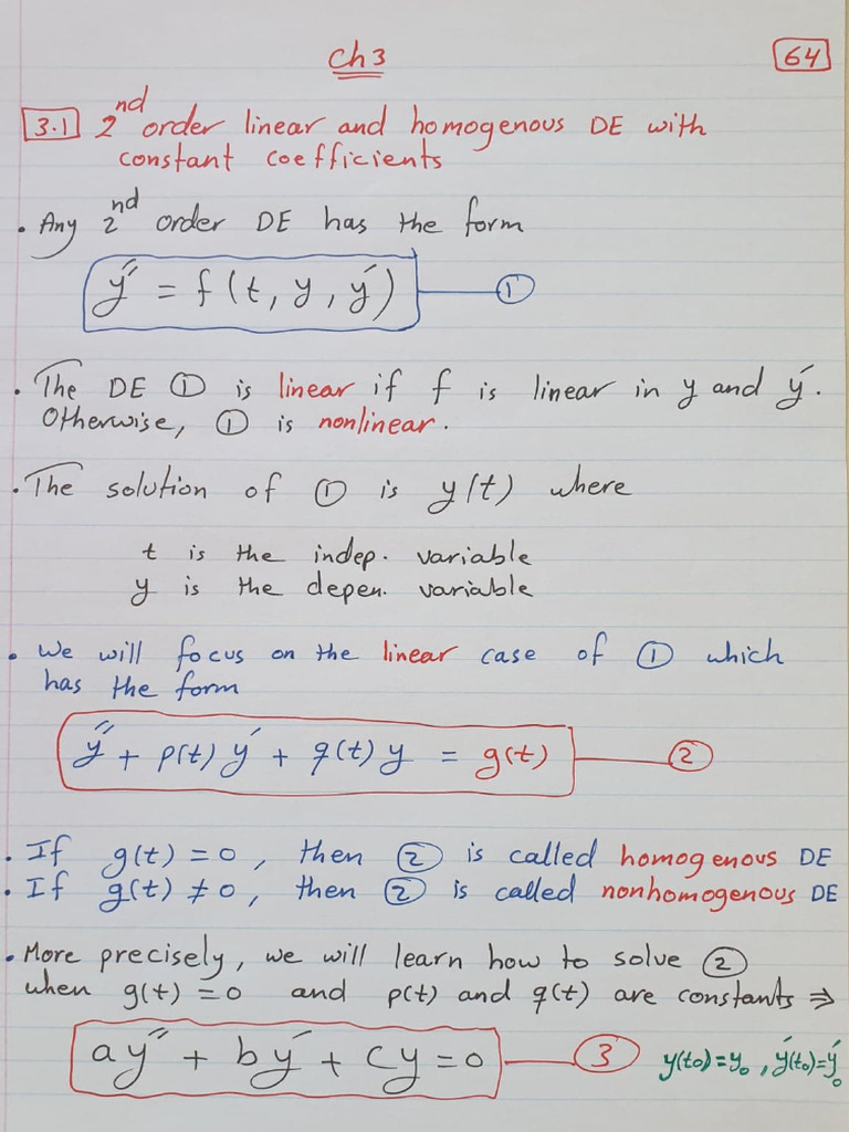 3_Ch3_Part 1_2nd Order Linear Homogeneous Differential Equations with ...