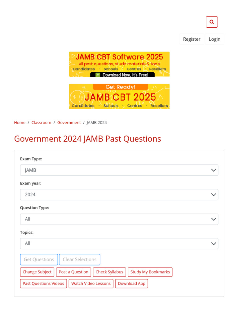 Government 2024 JAMB Past Questions - Myschool | PDF | New Partnership ...
