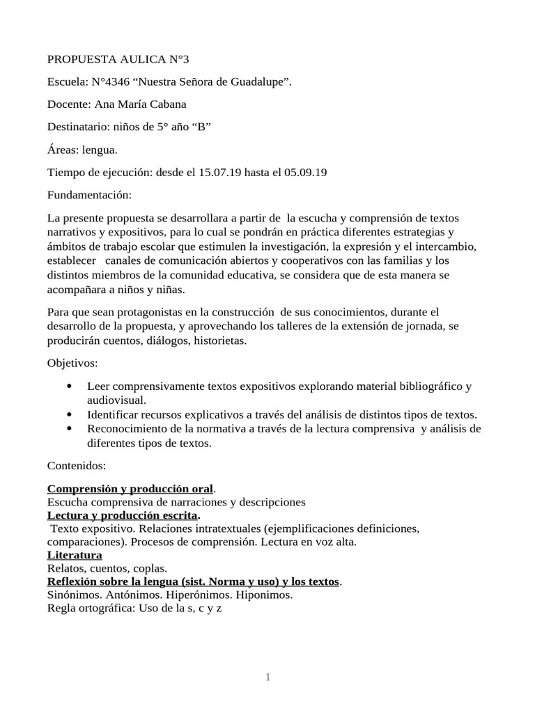 Propuesta Aúlica para 5° Año en Lengua | PDF | Ropa | Fábula