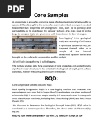 Core Recovery and RQD Calculations | PDF
