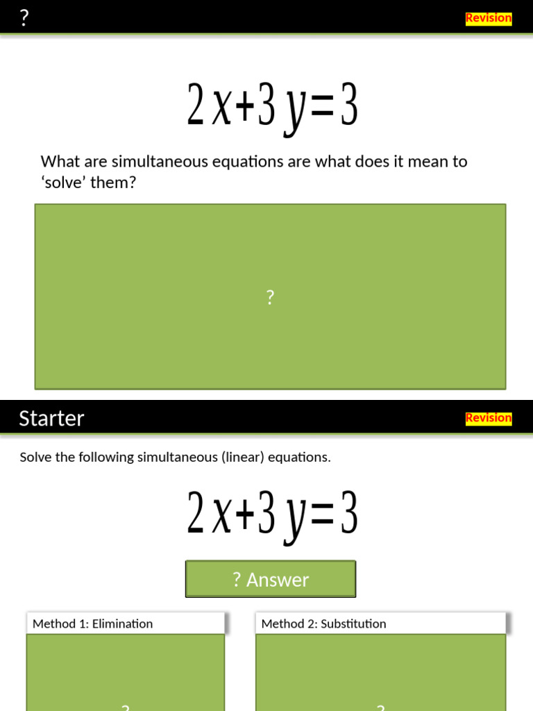 Simultaneous Equations Quadratic | PDF | Equations | Quadratic Equation