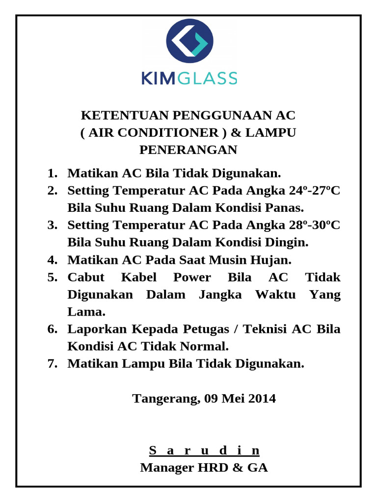 Ketentuan Penggunaan Ac | PDF