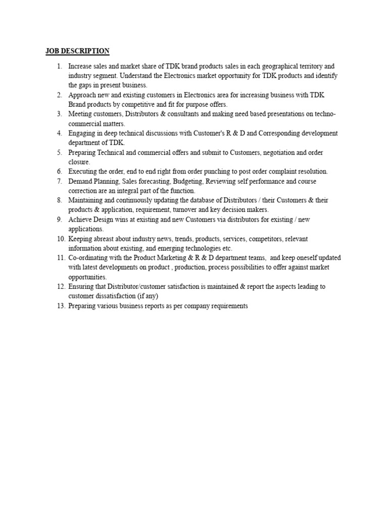 JD_Management Trainee_TDK | PDF