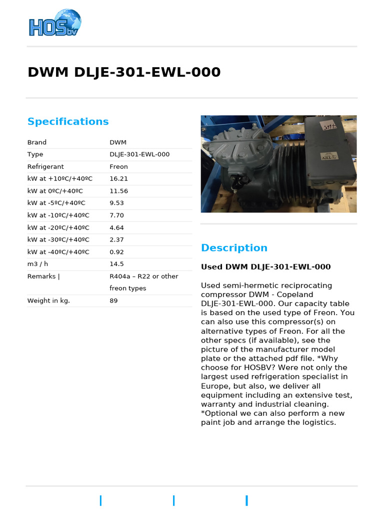 DWM-DLJE-301-EWL-000 - Productsheet | PDF