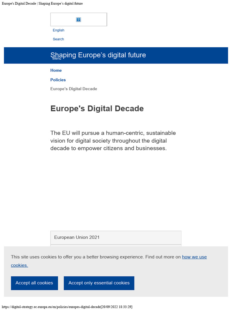 Europe Digital Decade - Shaping Europes Digital Future | PDF | European ...