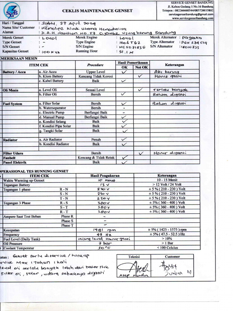 Monitoring Genset | PDF