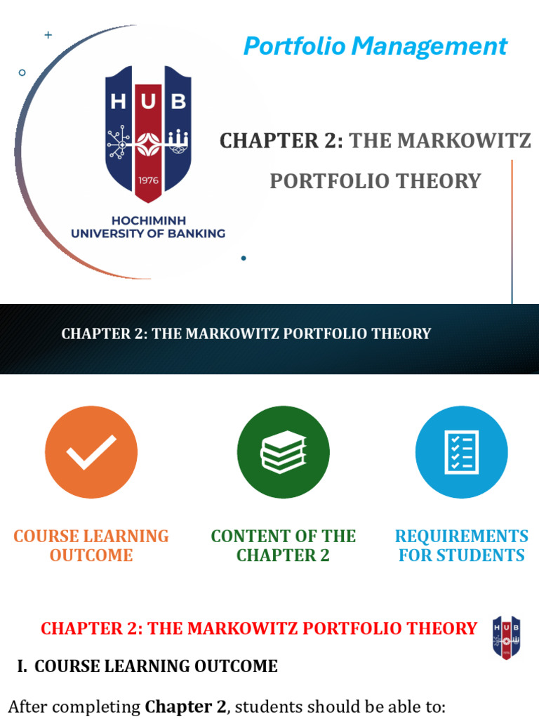Chapter 2 - THE MARKOWITZ PORTFOLIO THEORY | PDF | Modern Portfolio ...