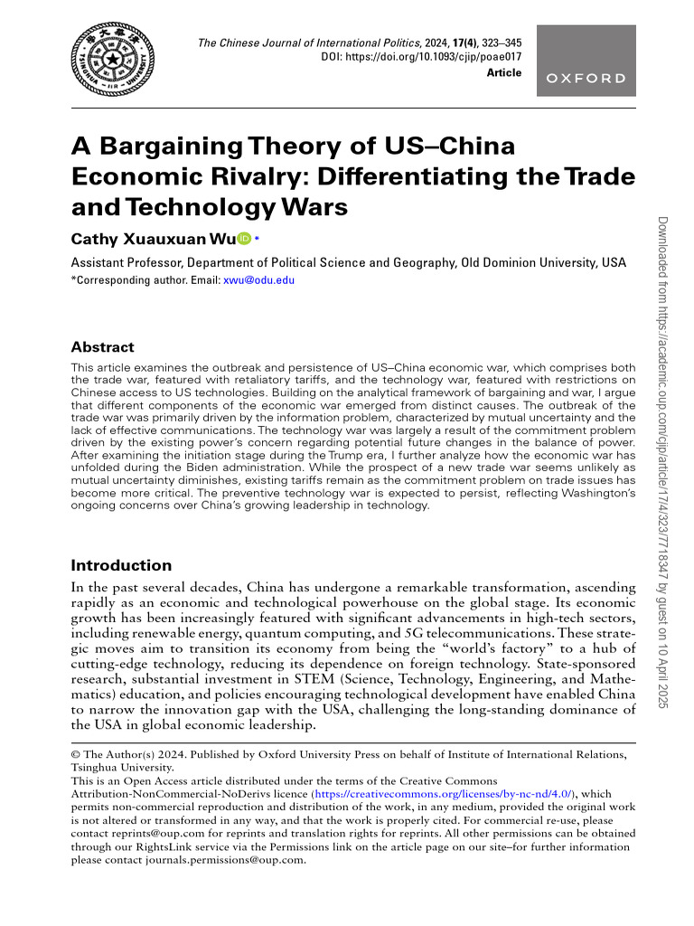 US-China Economic War Dynamics | PDF | Xi Jinping | China