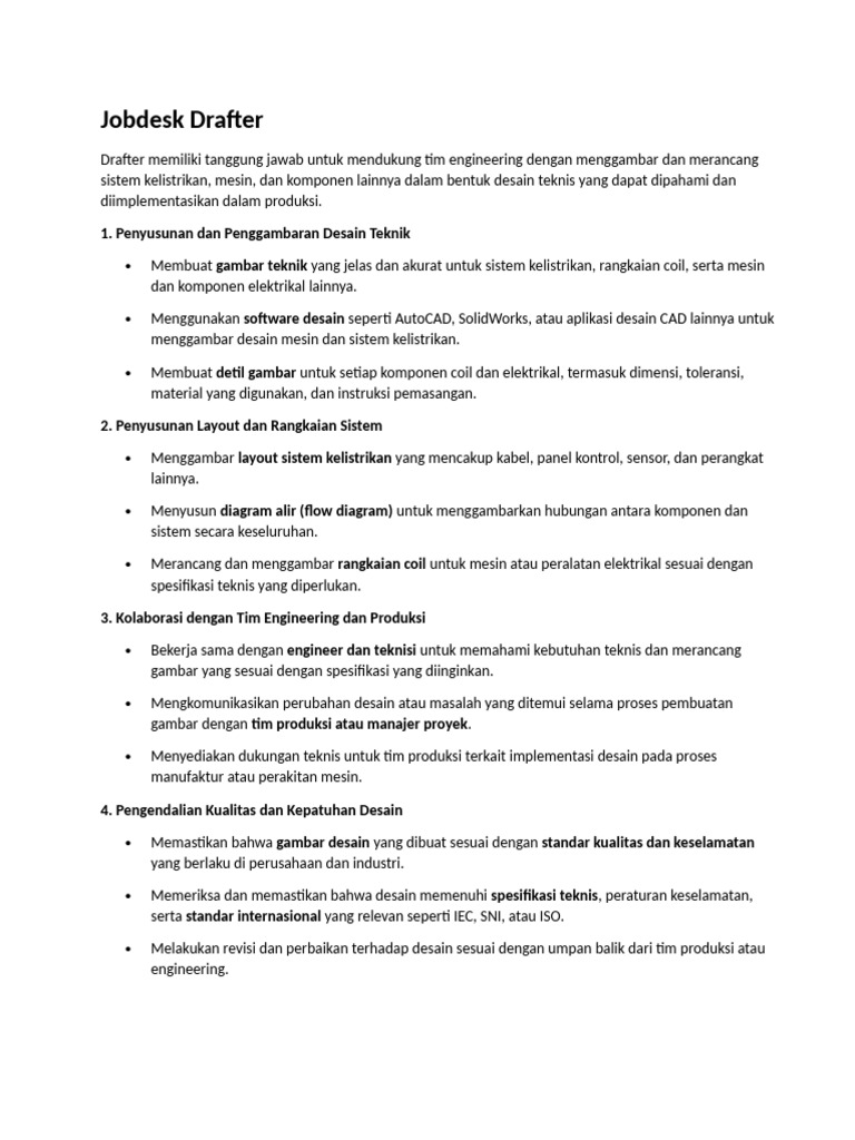 Jobdesk Drafter | PDF