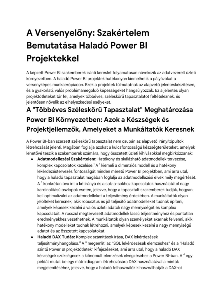 Power BI Haladó Projektötletek. | PDF