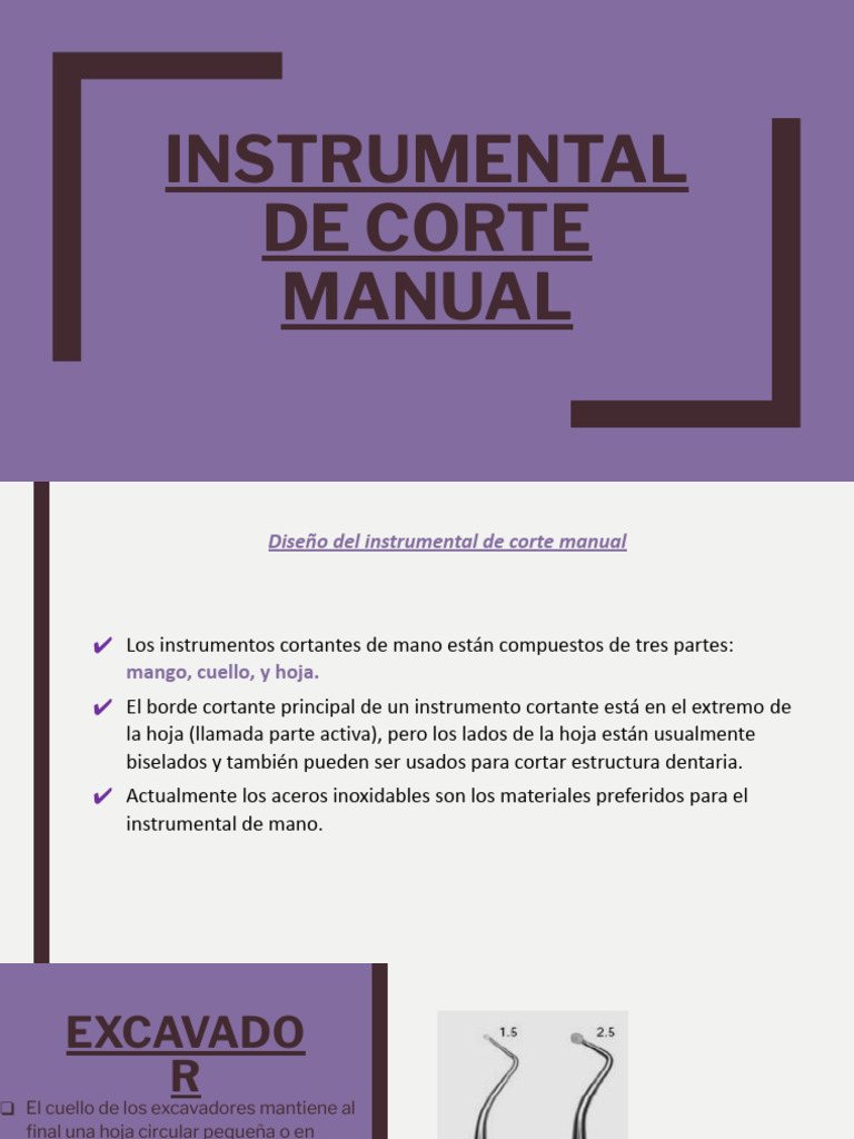 Instrumental Cortante Manual en Odontología | PDF