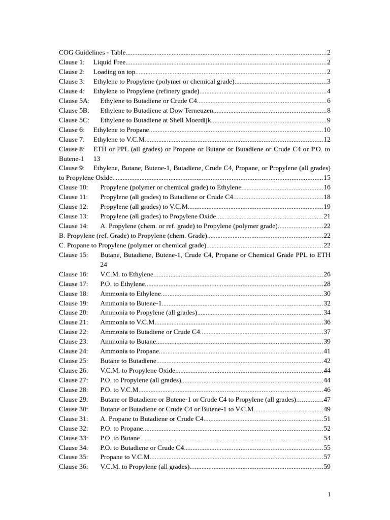 COG Guidelines | PDF | Propane | Products Of Chemical Industry