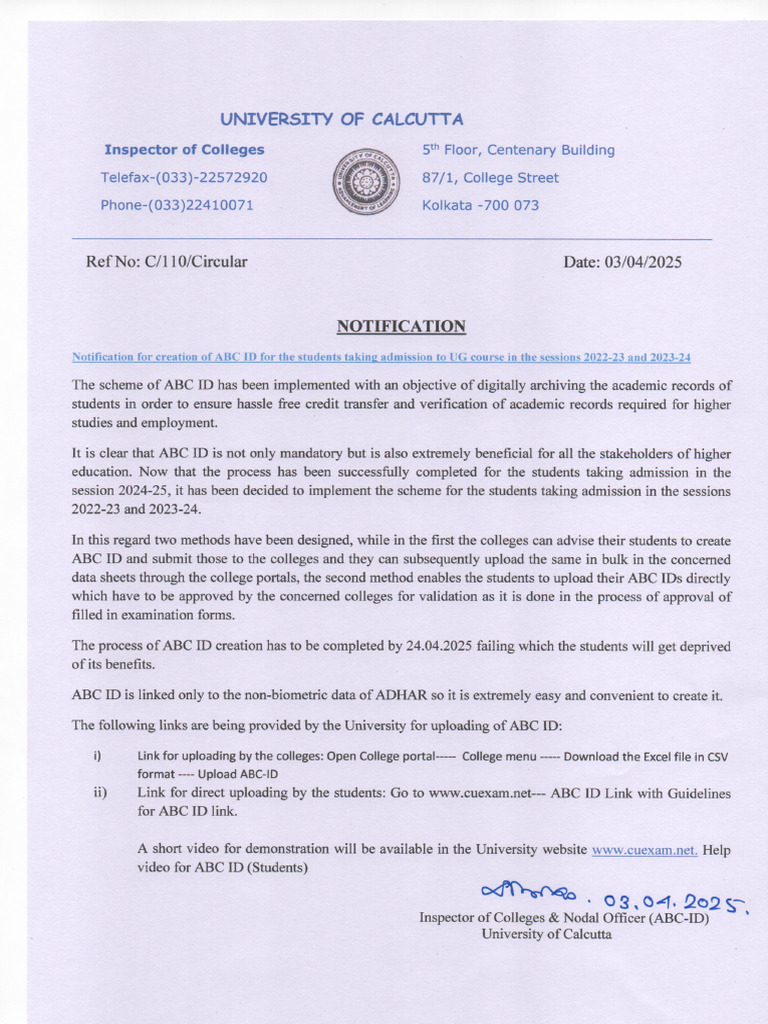 Notice ABC ID IC - CU | PDF