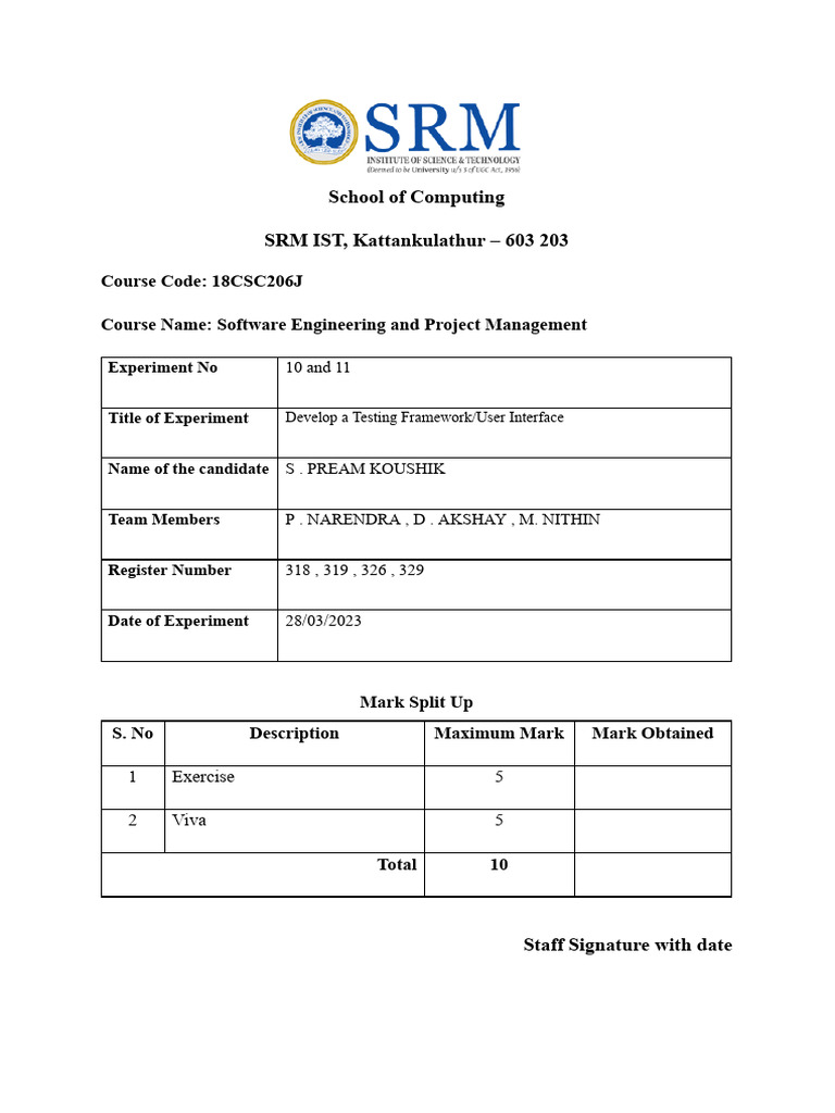 WEEK - 10 and 11 SEPM | PDF
