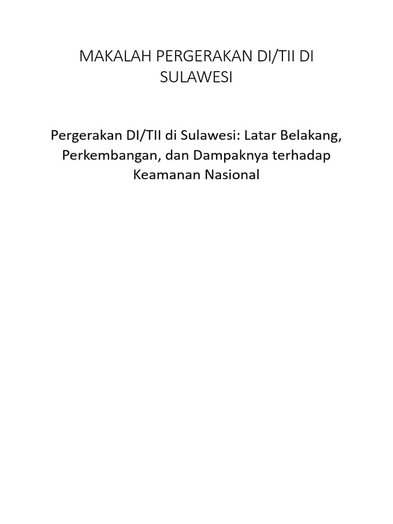 Gerakan DI TII | PDF