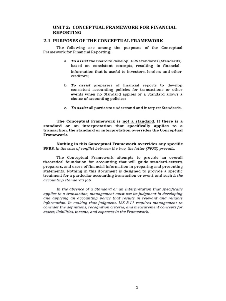 Unit 2 - Conceptual Framework For Financial Reporting | PDF ...