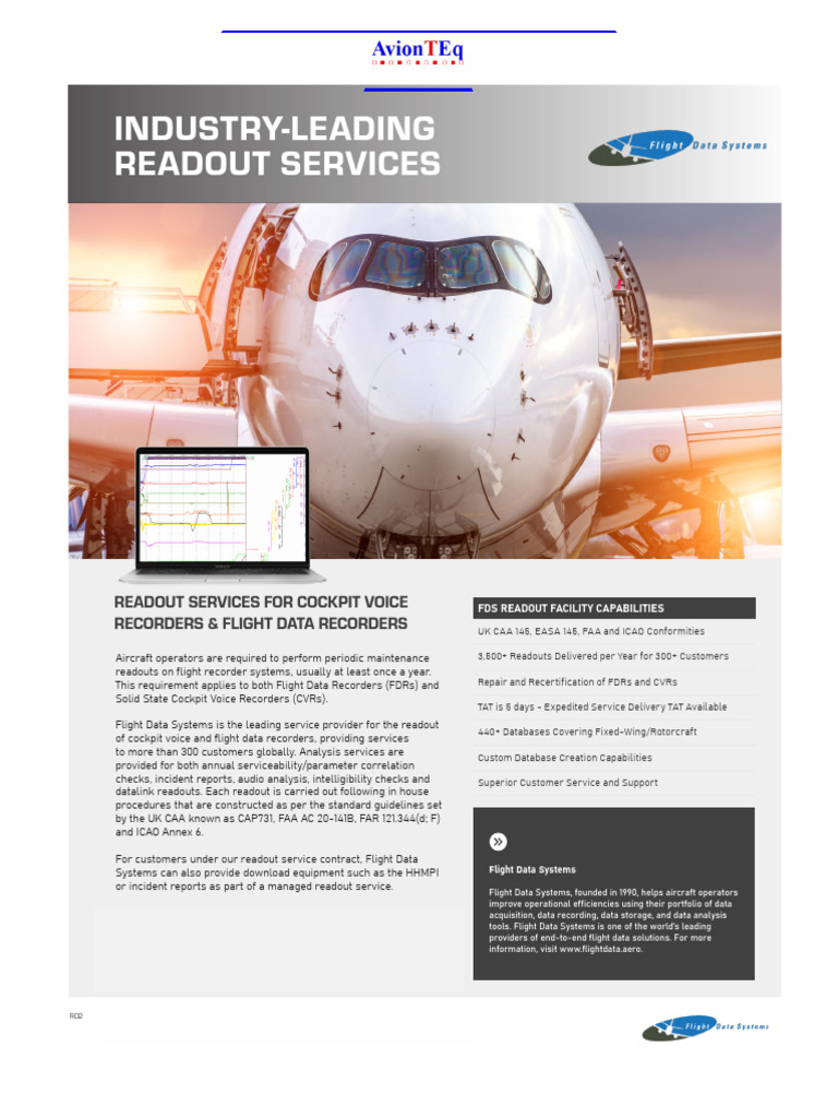 Flight Data Readouts Specification Sheet | PDF | Flight Recorder | Transport