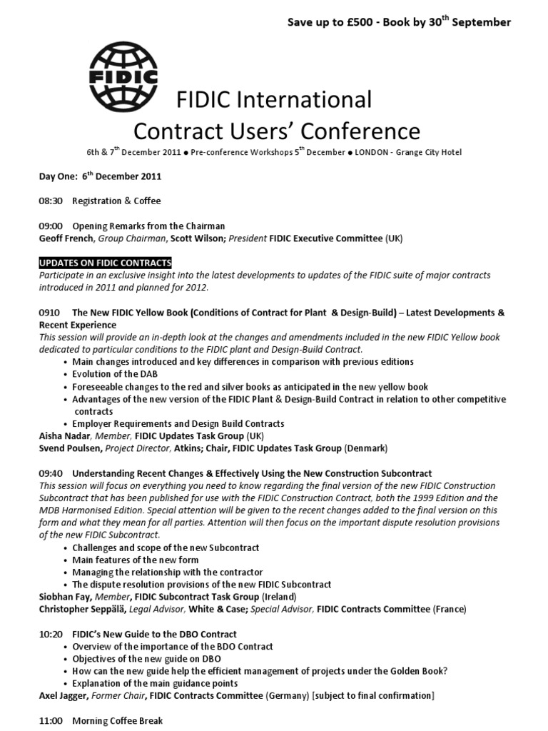 Using FIDIC Contracts Globally: Updates on Key Clauses, Dispute ...