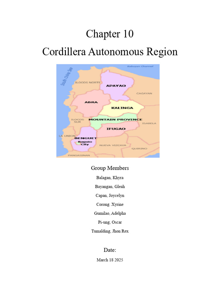 Cordillera-Autonomous-Region | PDF | Sustainability | Autonomy