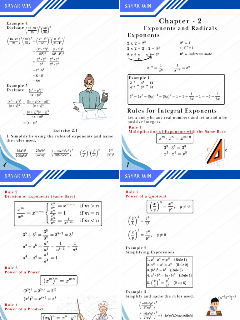 Chapter - 2 Exponents and Radicals | PDF