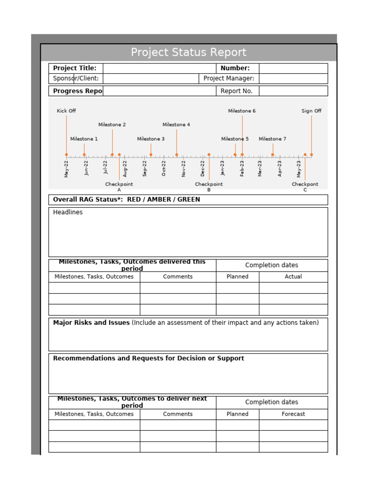 Excel Project Status Report Template | PDF | Microsoft Excel | Computing