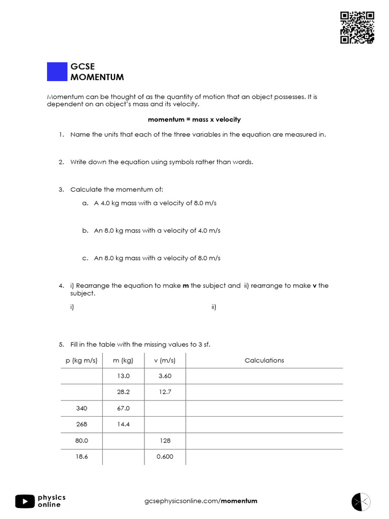 GCSE Momentum | PDF