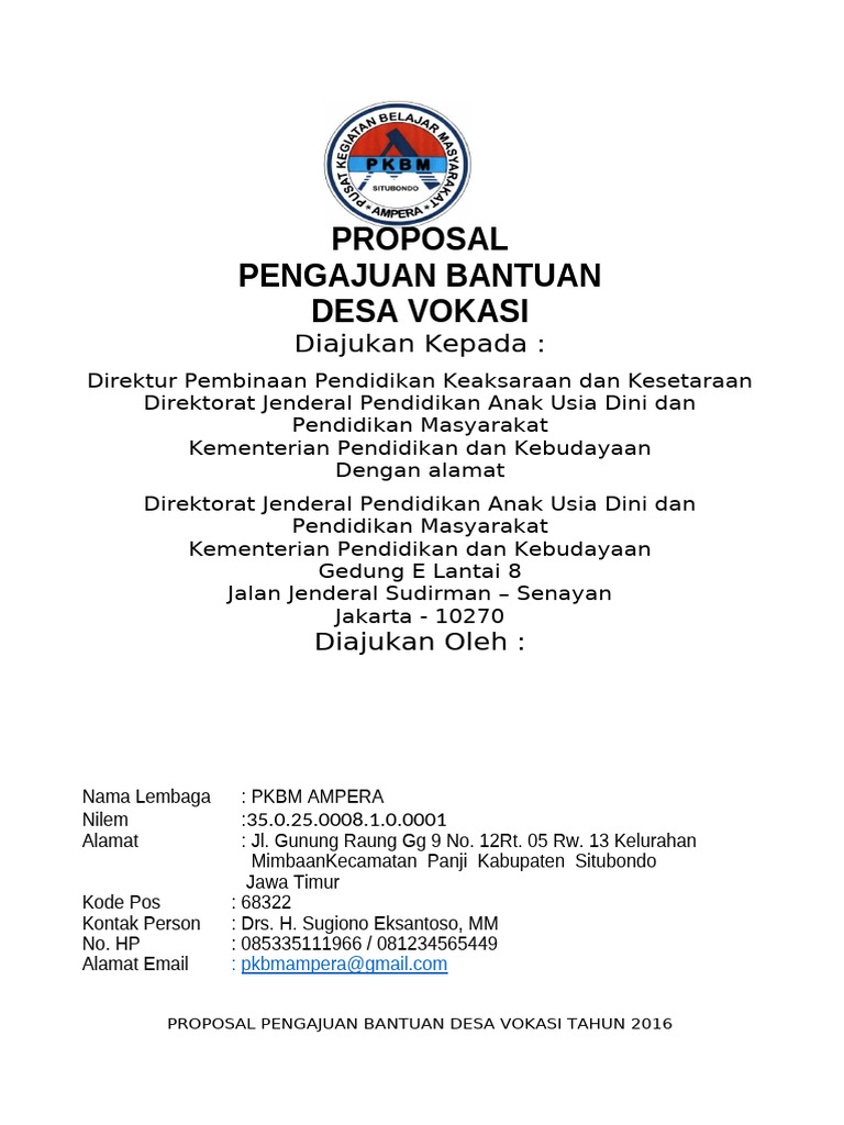 PROPOSAL Desa Vokasi | PDF