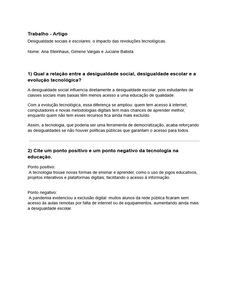 Trabalho - Sandra | PDF