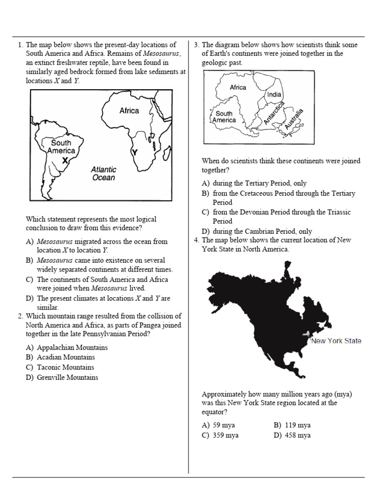 Continental Drift Questions | PDF | Plate Tectonics | Continent