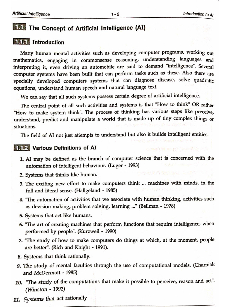Unit 1 AI Notes. | PDF