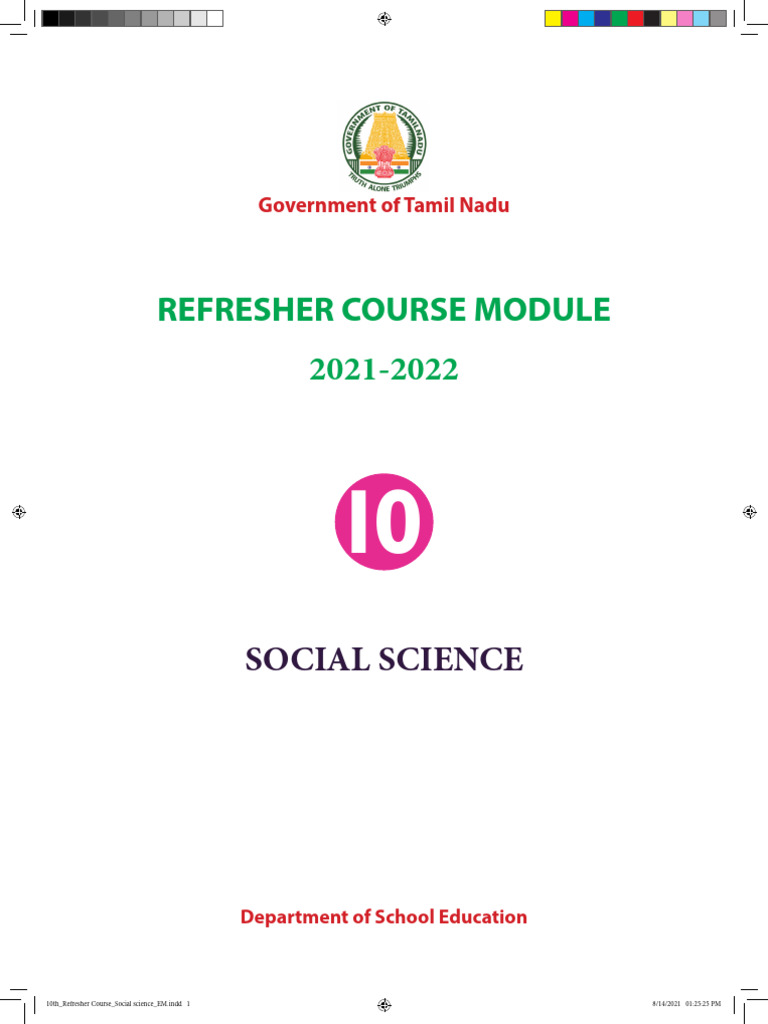 10th Social Science Refresher Course Module 2021-2022 English Medium Download PDF | PDF | Wound ...