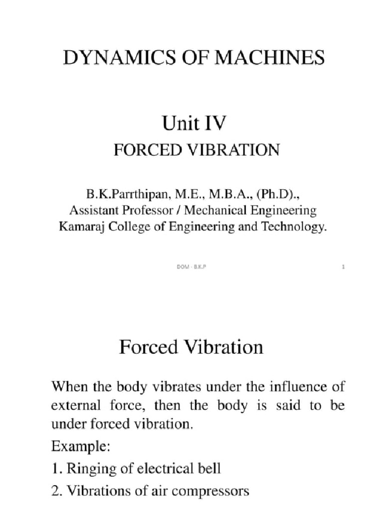 Unit 4 Forced Vibration 177131641 | PDF