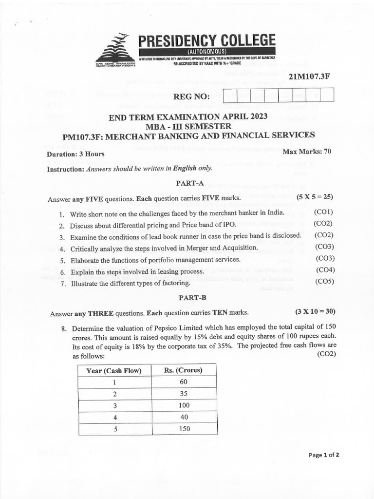 PM107.3F Merchant Banking and Financial Services | PDF